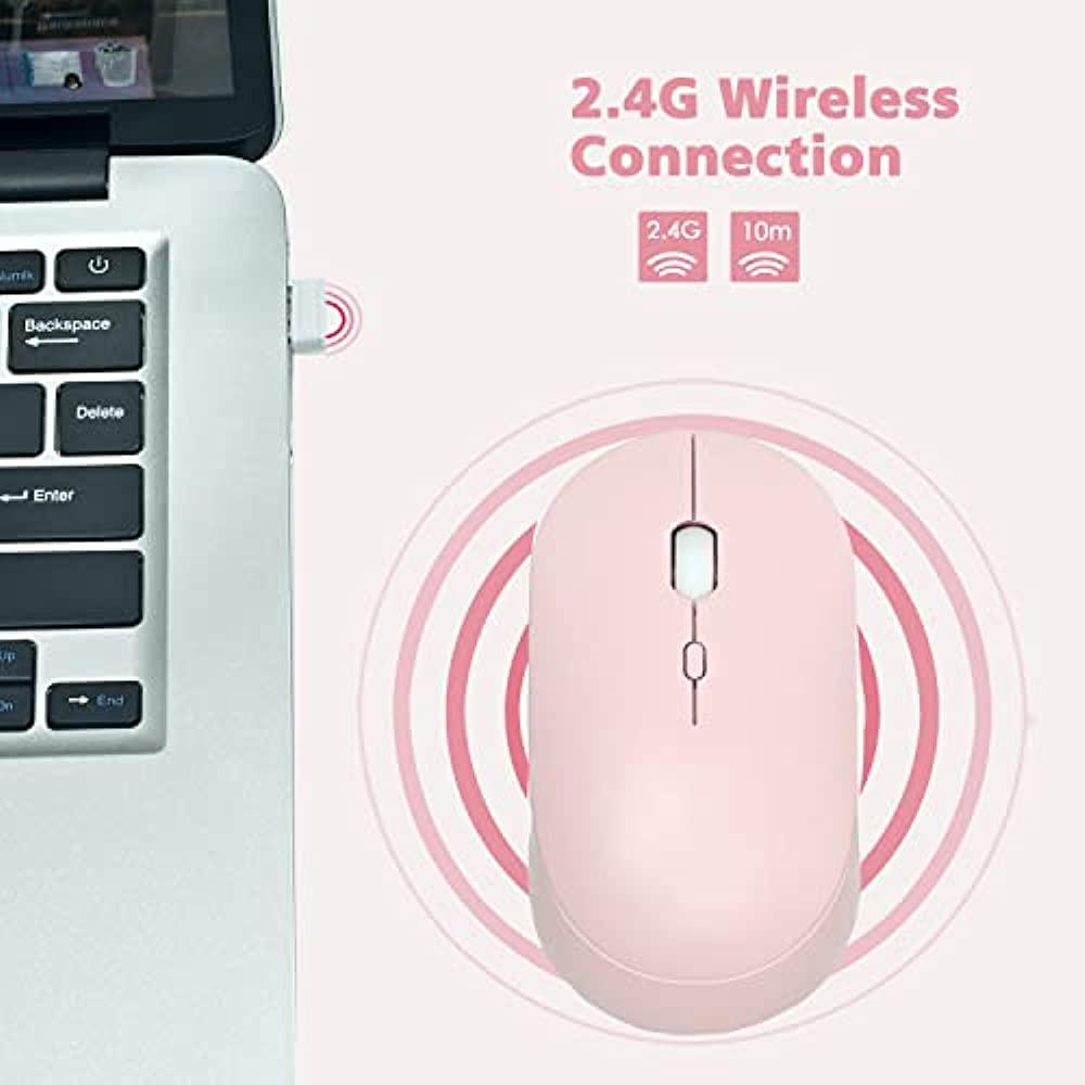 YUMQUA Wireless Mouse for Laptop, Slim 2.4G Optical Silent Computer Mo