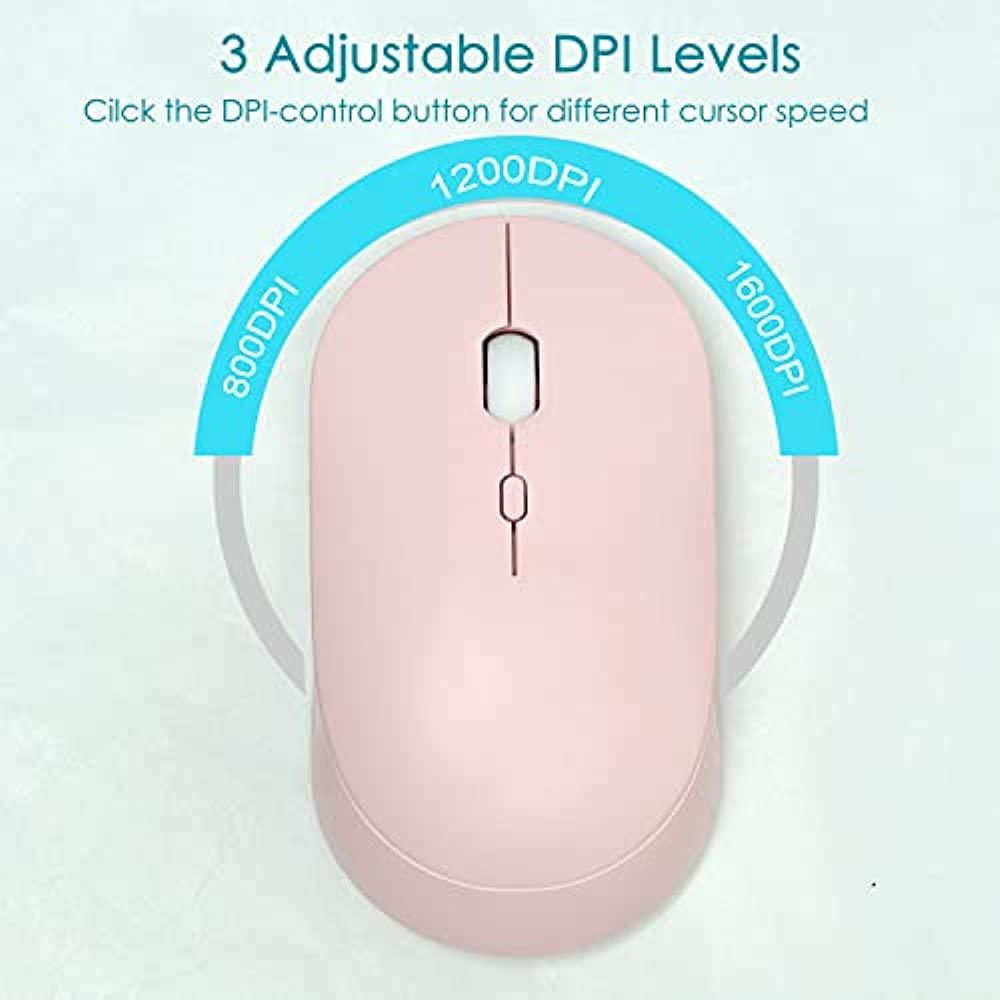 YUMQUA Wireless Mouse for Laptop, Slim 2.4G Optical Silent Computer Mo