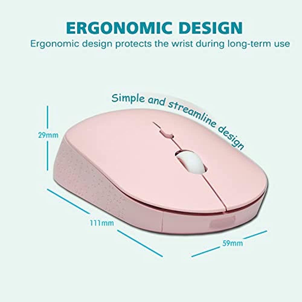 YUMQUA Wireless Mouse for Laptop, Slim 2.4G Optical Silent Computer Mo